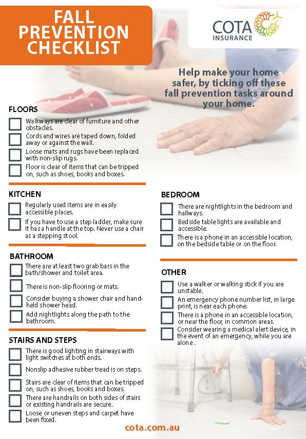 Fall Prevention Checklist | COTA Insurance
